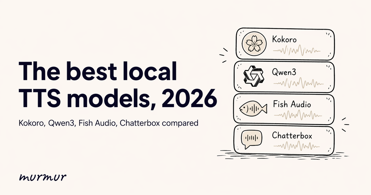 Best Local TTS Models for Mac: Tested 2026 Picks | Murmur